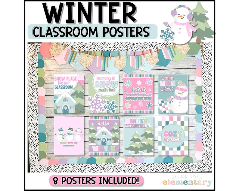 Winter Classroom Posters Set | Trendy Winter Decorations | Winter ...