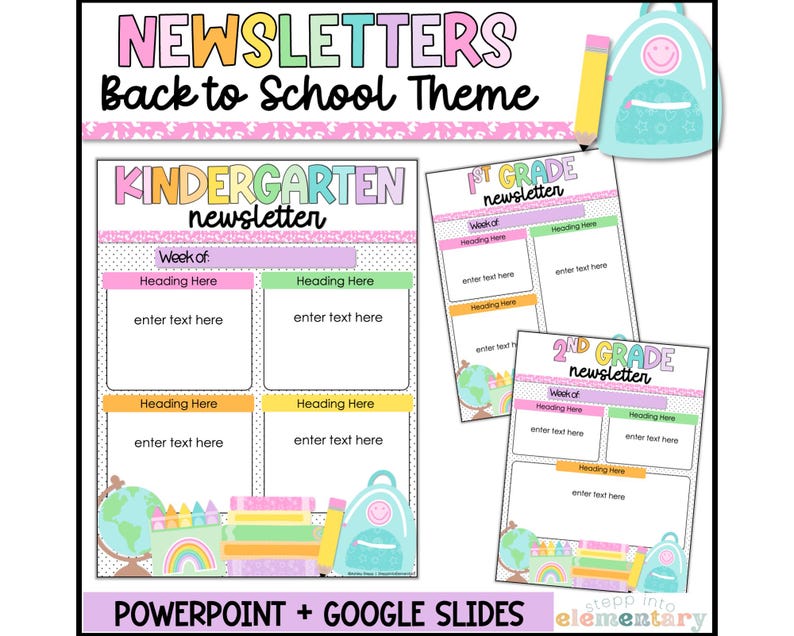 Back to School Newsletter Templates | Editable Classroom Calendar ...