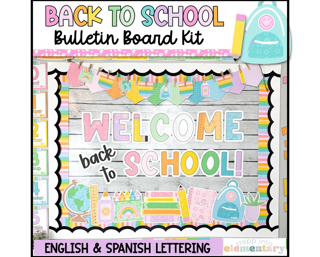 Back to School Bulletin Board Kit | Bright Doodles Decor | Bulletin ...