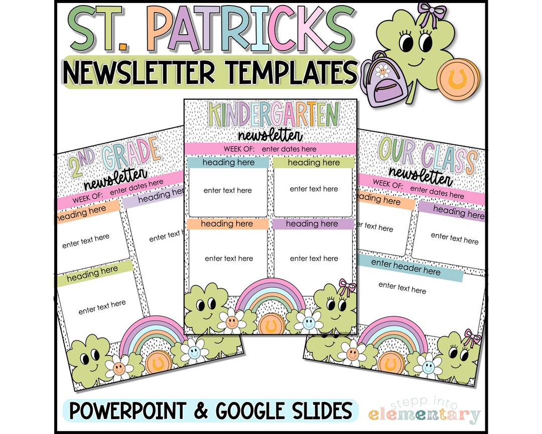 St. Patrick's Day Classroom Newsletters | March Newsletter Templates ...