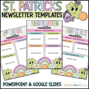 St. Patrick's Day Classroom Newsletters | March Newsletter Templates ...