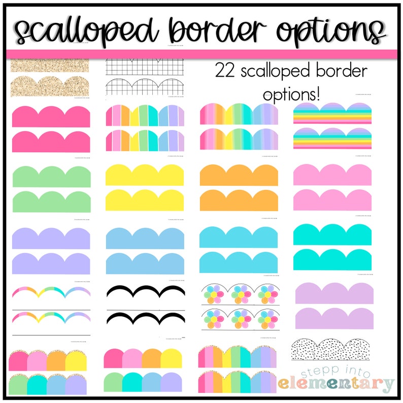 Dreamy Brights Bulletin Board Border Set Bright Classroom - Etsy