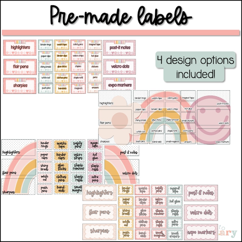 Pastel Doodles Teacher Toolbox Labels | Editable Classroom Organization ...