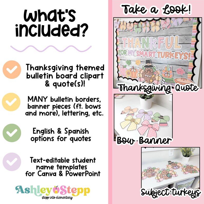 Thanksgiving Bulletin Board Kit | Classroom Decor (digital Download) - Etsy
