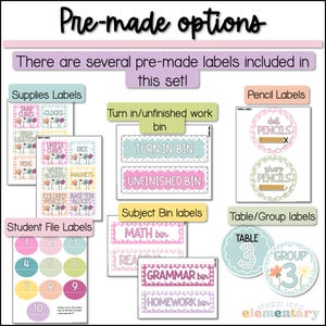 Wildflower Dreams Classroom Labels Set | Teacher Organization | Trendy ...