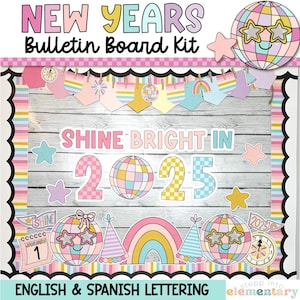 New Years Bulletin Board Kit | Cutesy New Years Decor | Bulletin Board ...