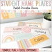 Pastel Doodles Student Name Plates | Desk Plate Tags | Editable ...