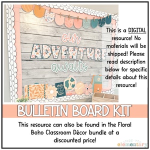 Floral Boho Bulletin Board Kit | Back to School Bulletin Board | Boho ...