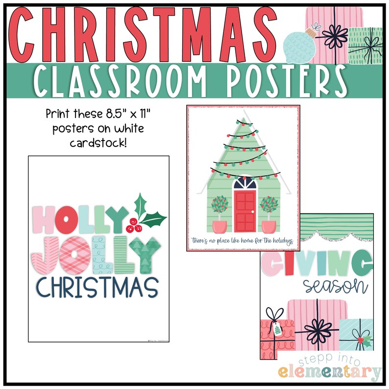 Christmas Classroom Decor Posters | Holiday Bulletin Board (PDF) - Etsy