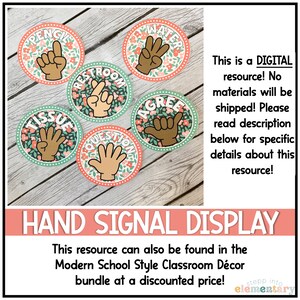 Modern School Style Hand Signal Display | Classroom Management ...