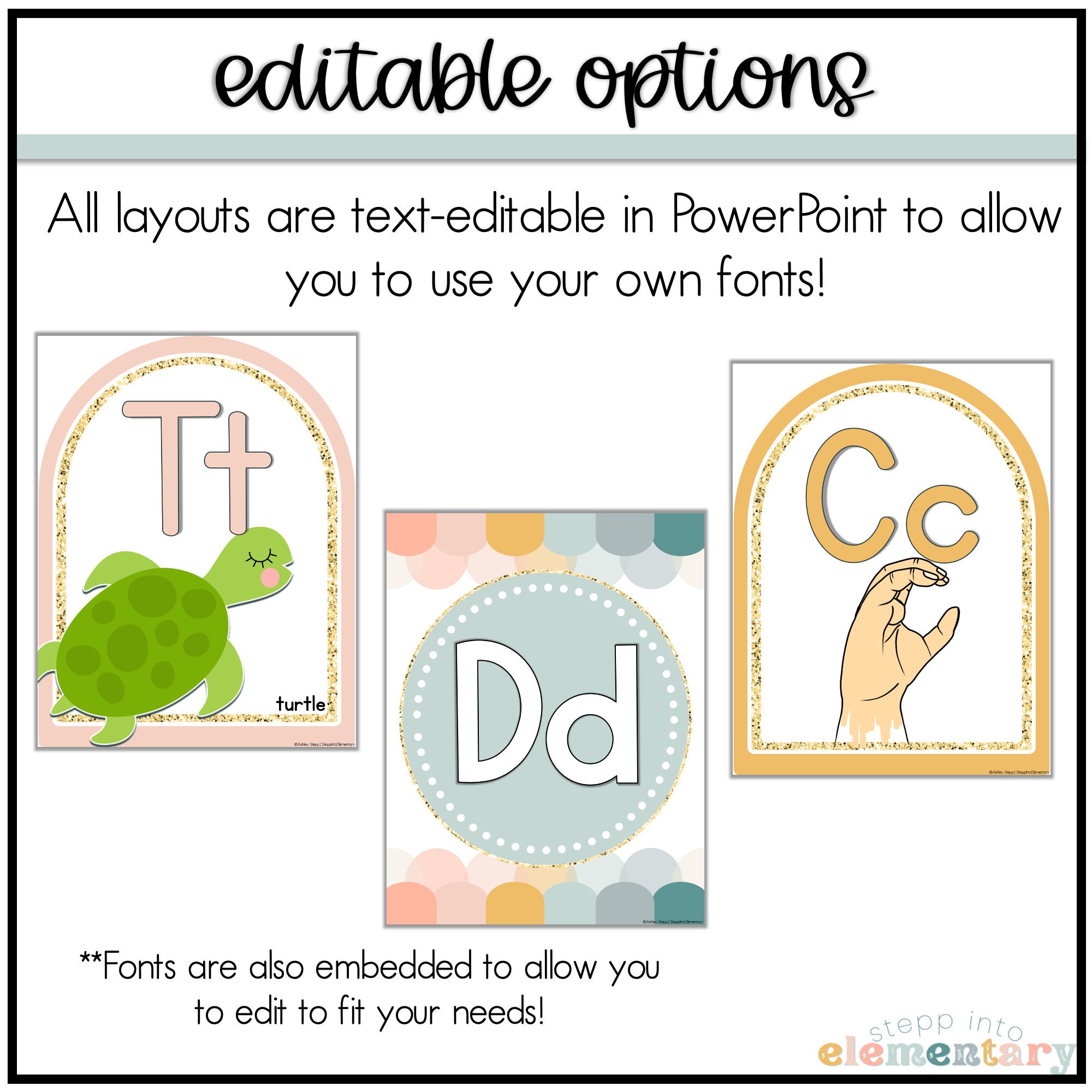Dreamy Pastels Alphabet Posters | Print + Cursive Alphabet | Editable ...