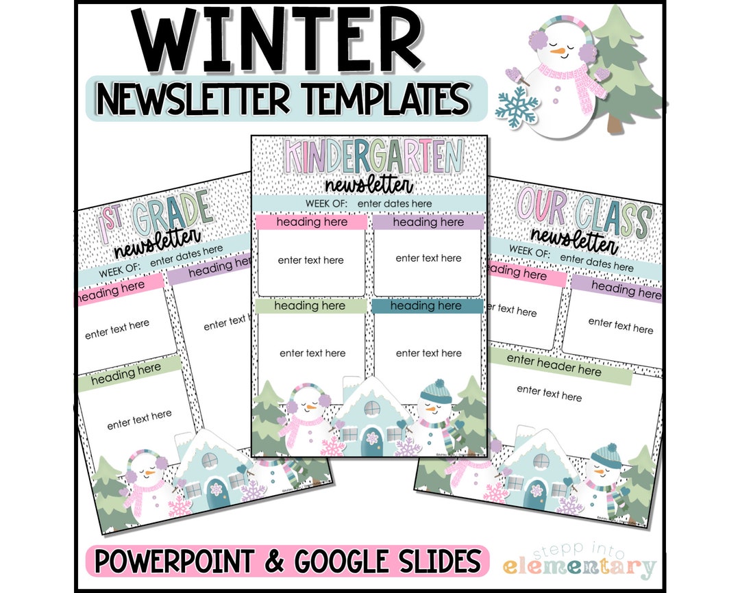 Winter Classroom Newsletters | Trendy Winter Newsletter Templates ...