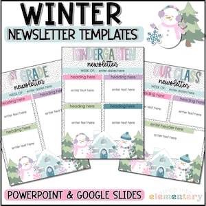 Winter Classroom Newsletters | Trendy Winter Newsletter Templates ...