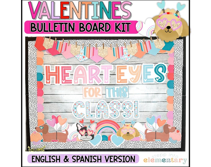 Valentine's Day Bulletin Board Kit | Classroom Decor | Retro | Fries ...