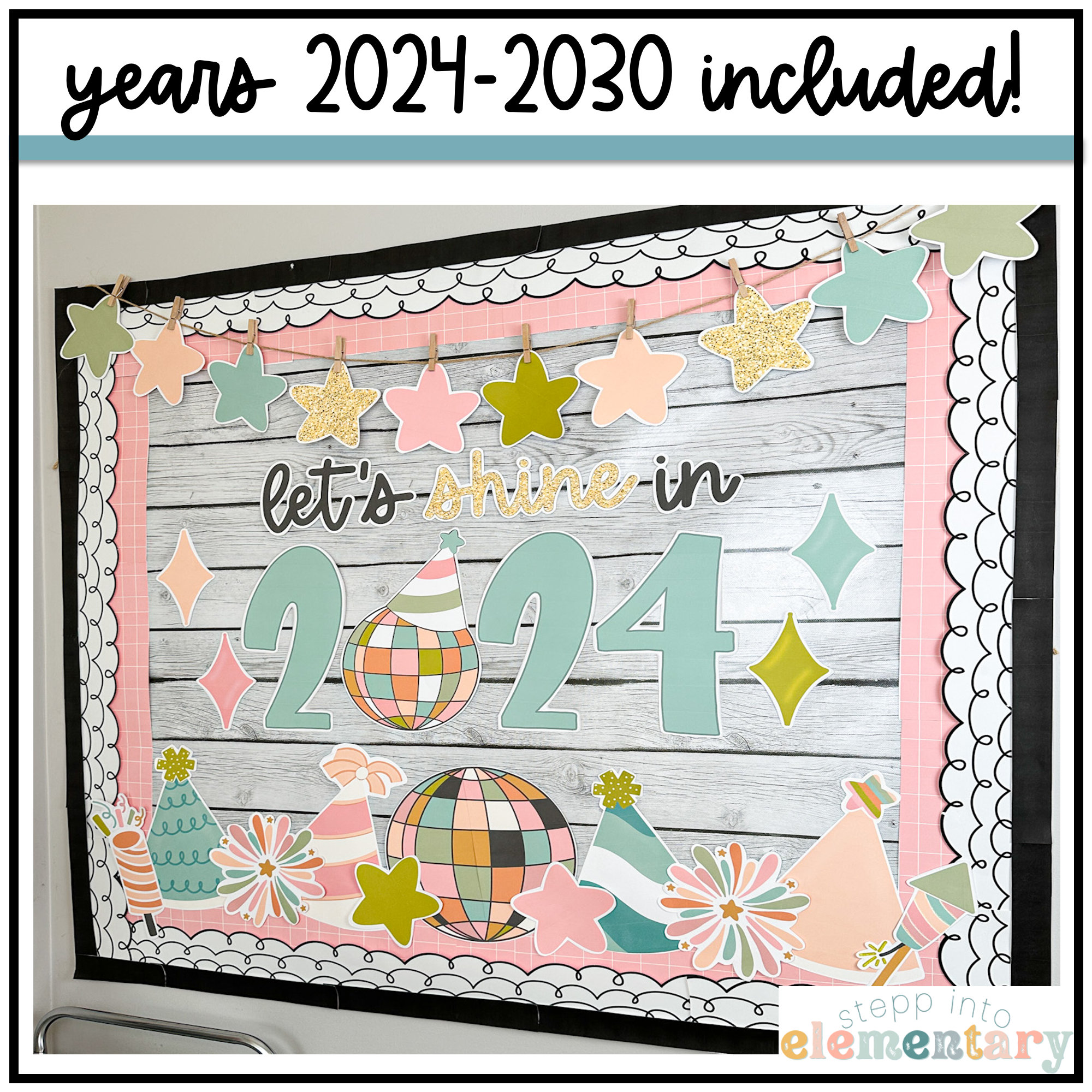 New Years Bulletin Board Kit | 2024 Edition | New Year Classroom Decor ...