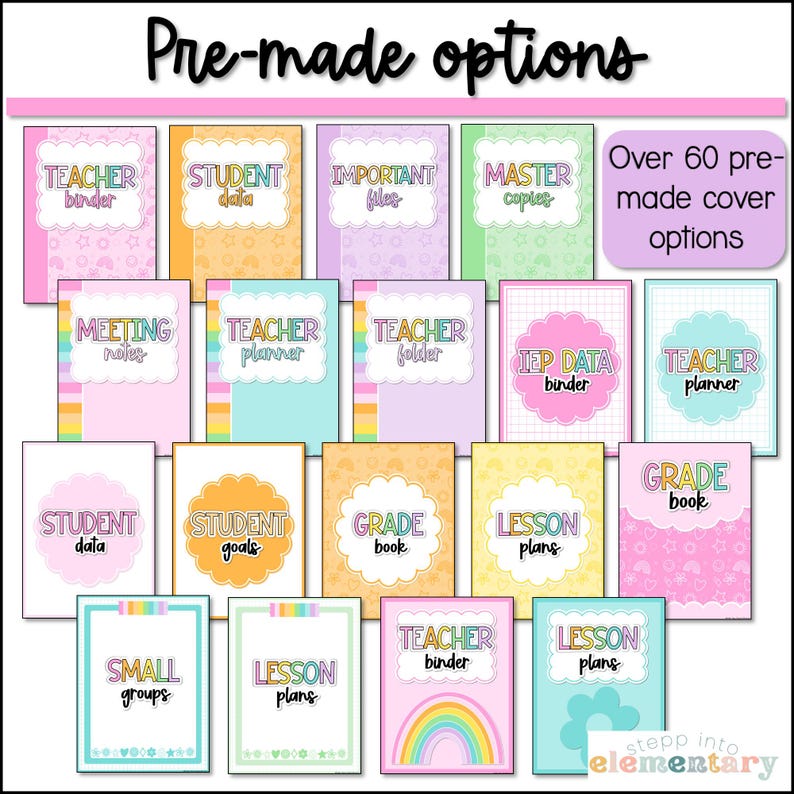 Bright Doodles Binder Covers & Spines | Editable | Trendy + Bright ...