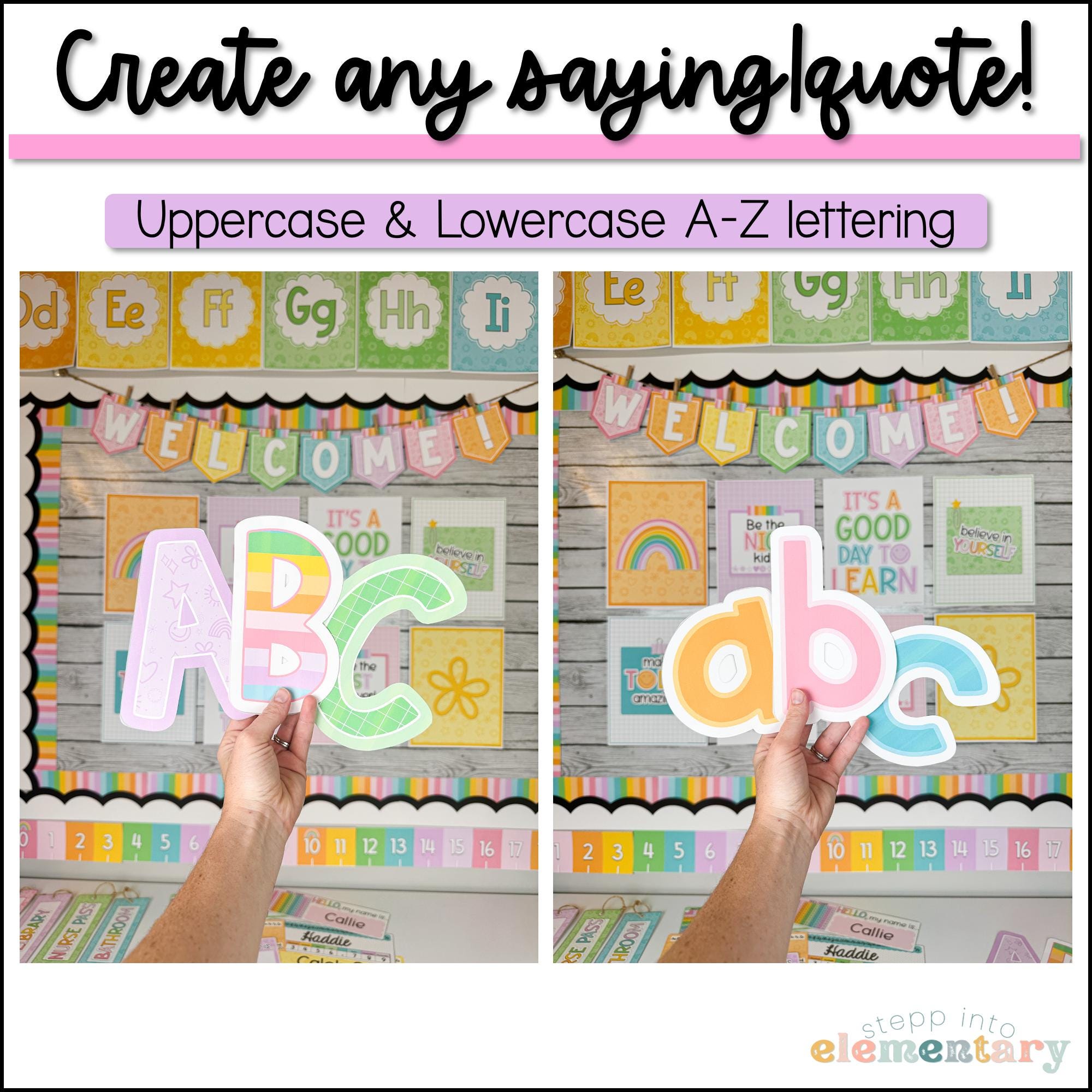 Bright Doodles Bulletin Board Letters | Classroom Decor (digital ...
