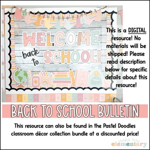Back to School Bulletin Board Kit | Pastel Doodles Decor | Bulletin ...