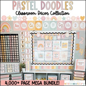 Pastel Doodles Classroom Decor | Trendy + Simple Classroom Decor 4,000 ...