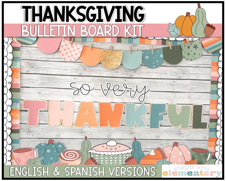 Thanksgiving Bulletin Board Kit | Classroom Decor (digital Download) - Etsy