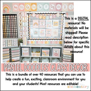 Pastel Doodles Classroom Decor | Trendy + Simple Classroom Decor 4,000 ...