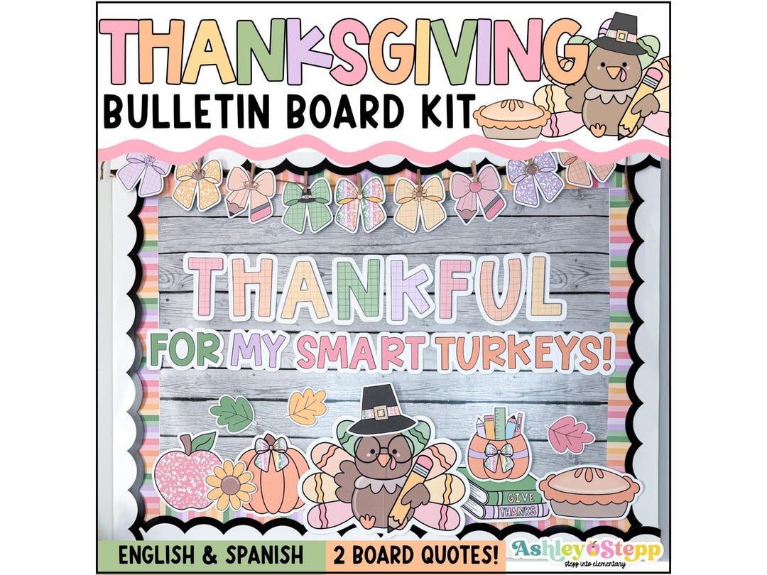 Thanksgiving Bulletin Board Kit | Classroom Decor (digital Download) - Etsy