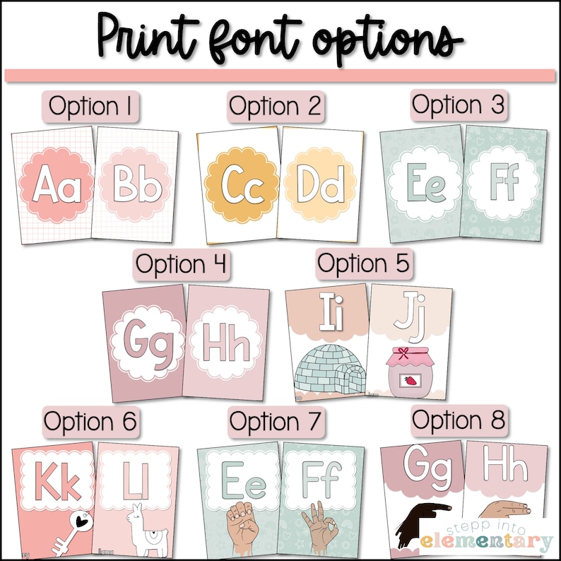 Pastel Doodles Alphabet Posters | Print + Cursive Alphabet | Editable ...