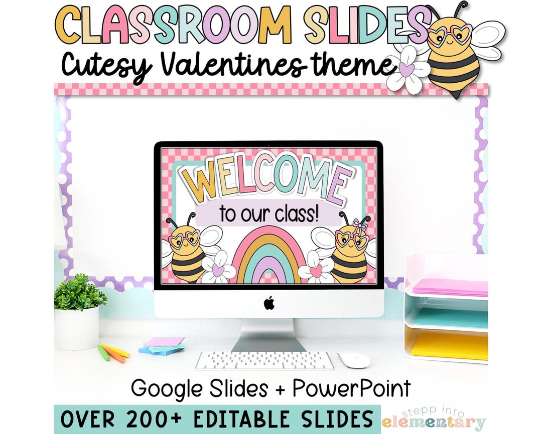 Valentine's Day Classroom Slides | Cutesy Valentines Decor | Teacher ...