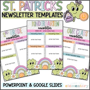 St. Patrick's Day Classroom Newsletters | March Newsletter Templates ...
