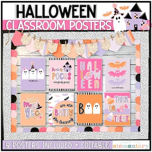 Halloween Classroom Posters Set | Trendy Halloween Decorations ...