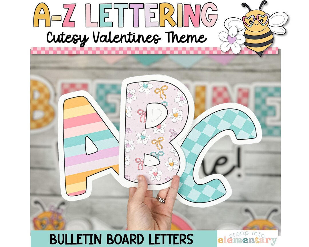 A-Z Bulletin Board Lettering | Valentine's Day Decor | Bulletin Board ...
