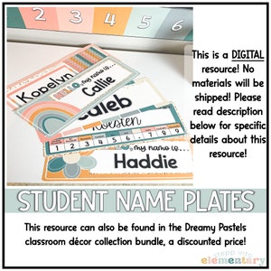 Dreamy Pastels Student Name Plates | Desk Plate Tags | Editable ...