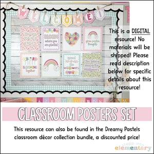 Wildflower Dreams Classroom Posters Set | Bulletin Board | Trendy ...