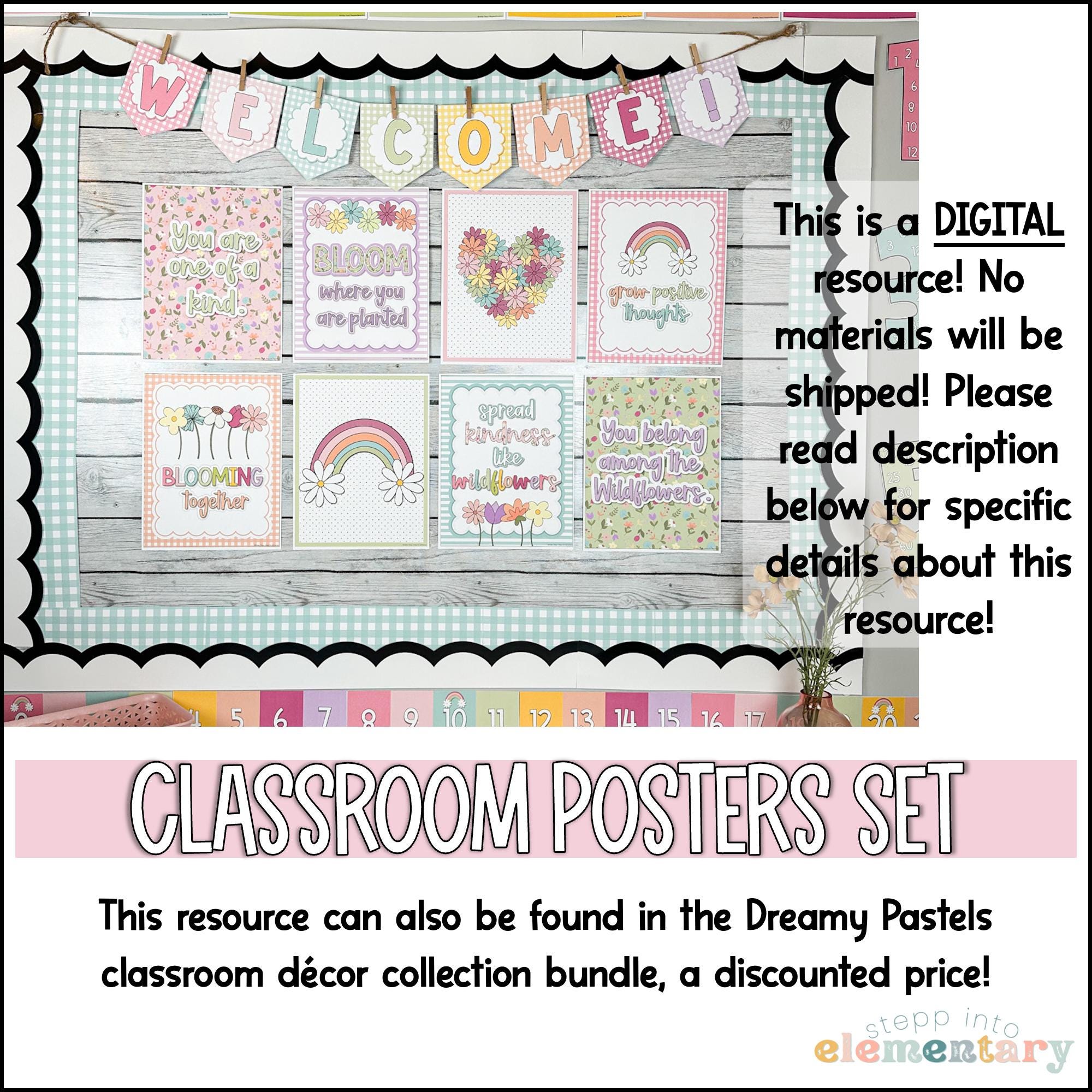 Wildflower Dreams Classroom Posters Set | Bulletin Board | Trendy ...