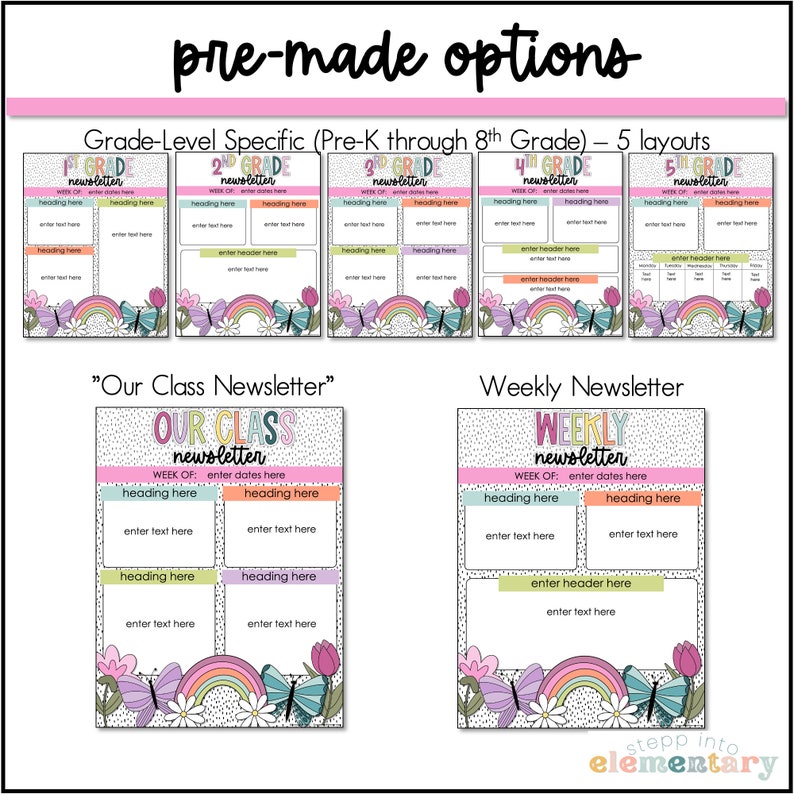 Spring Newsletter Templates | Classroom Calendar (powerpoint or Google ...