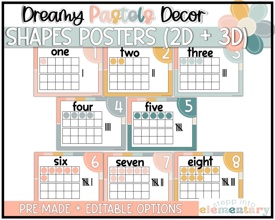 Dreamy Pastels Number Posters 0-20 | Math Classroom Decor (digital ...