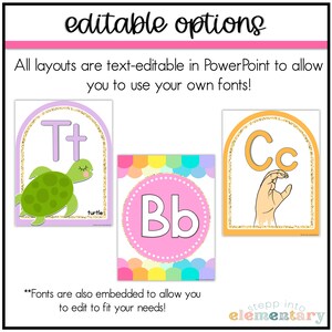 Dreamy Brights Alphabet Posters | Print + Cursive Alphabet | Editable ...