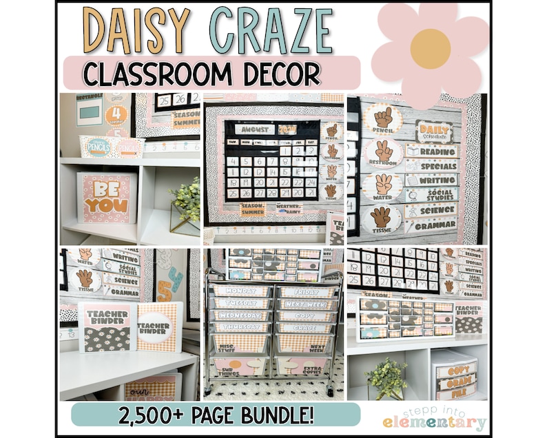 Daisy Classroom Decor | Modern Printable Teacher Bundle - Etsy