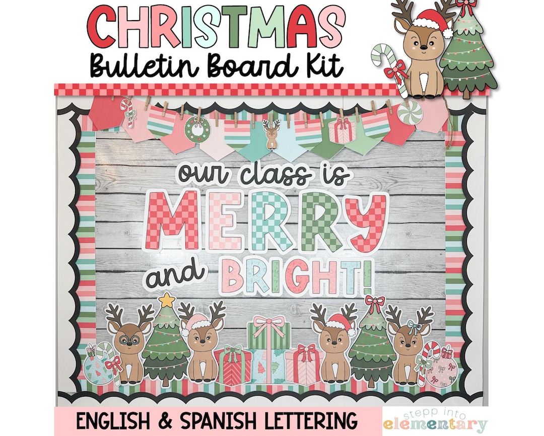 Christmas Bulletin Board Kit | Cutesy Christmas Decor | Bulletin Board ...