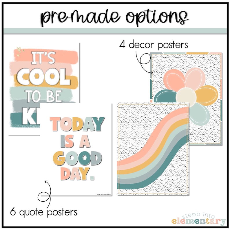 Dreamy Pastels Classroom Posters Set Bulletin Board Trendy - Etsy