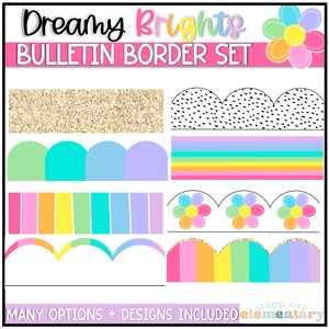 Dreamy Brights Bulletin Board Border Set | Bright Classroom Decor ...