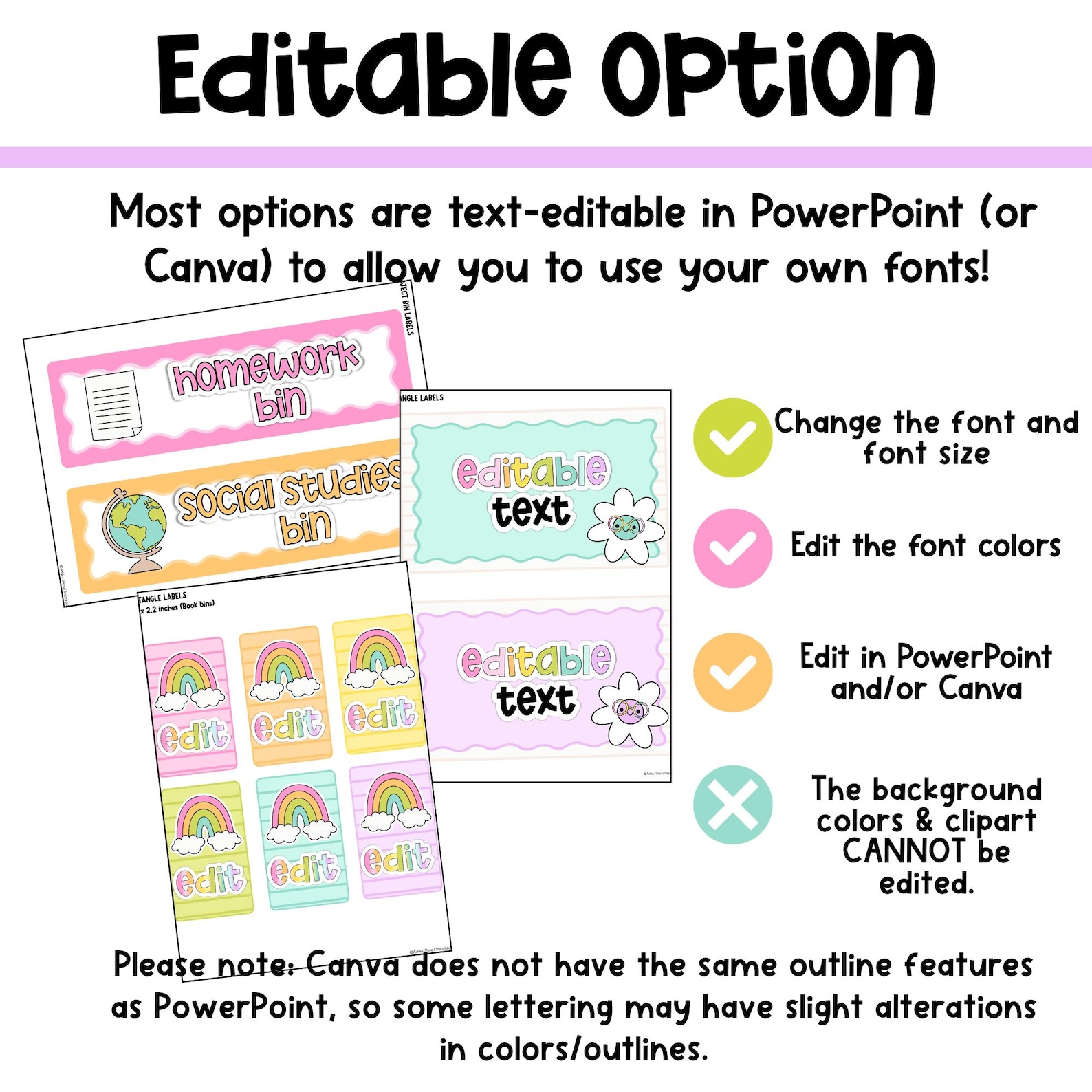 Cutesy Brights Classroom Labels Set | Teacher Organization | Pastel ...