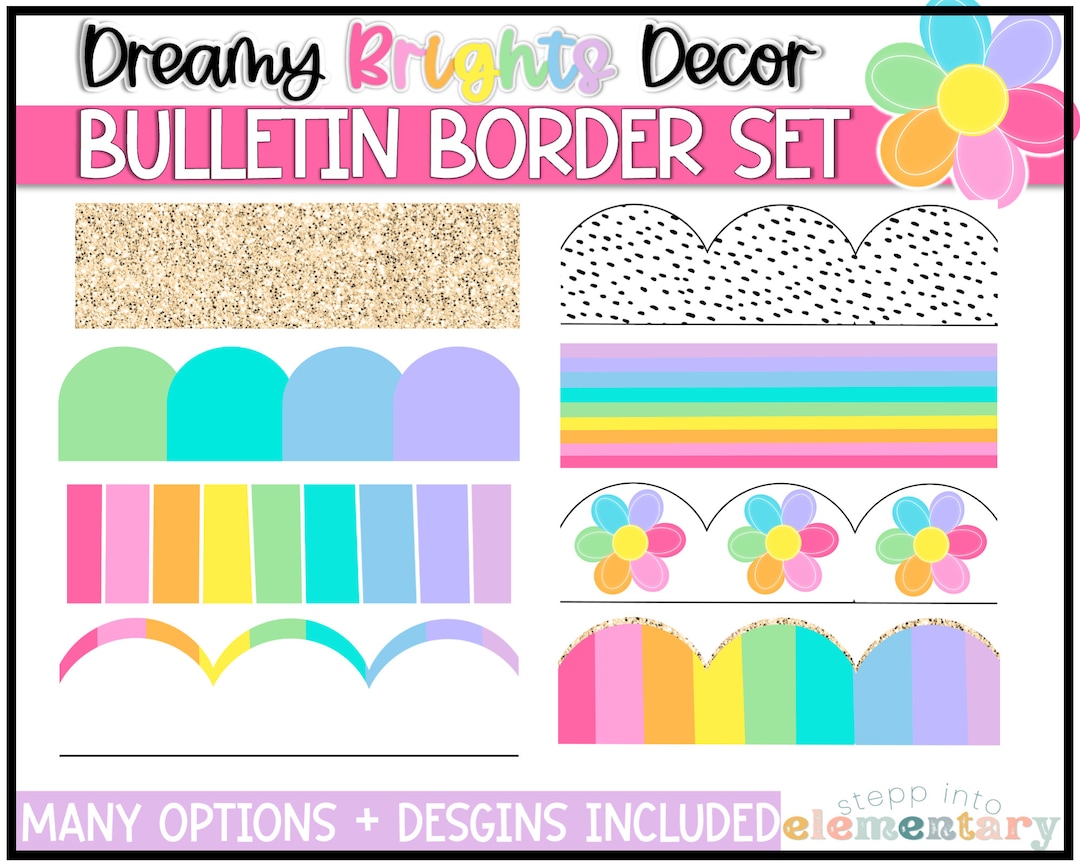 Dreamy Brights Bulletin Board Border Set | Bright Classroom Decor ...