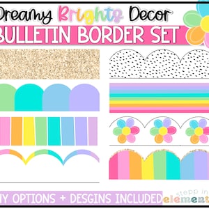 Dreamy Brights Bulletin Board Border Set | Bright Classroom Decor ...