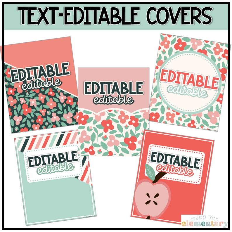 Modern School Style Binder Covers Editable Trendy - Etsy