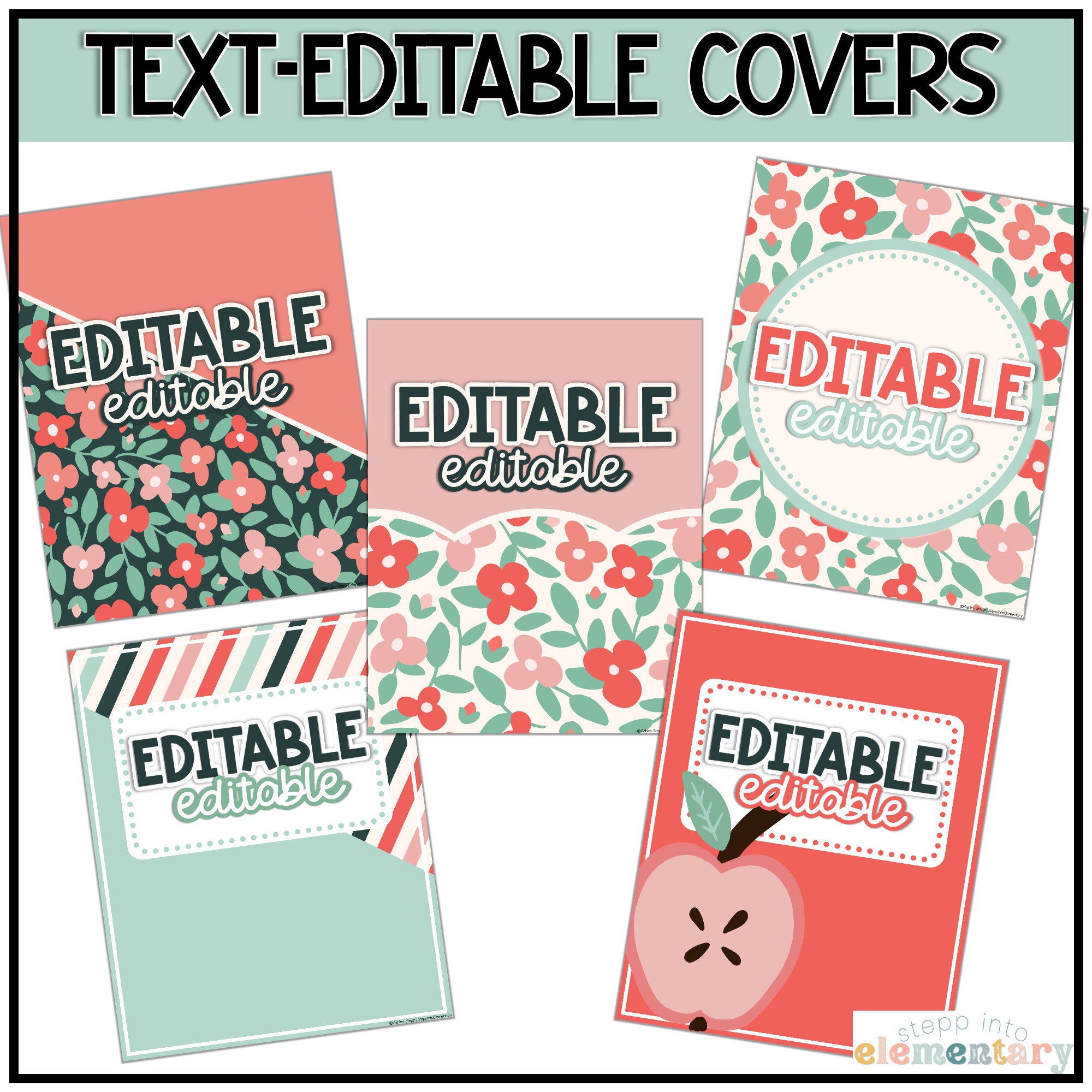 Modern School Style Binder Covers | Editable | Trendy Classroom Decor ...