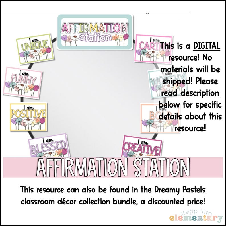 Wildflower Dreams Affirmation Station | Student Affirmations | Editable ...