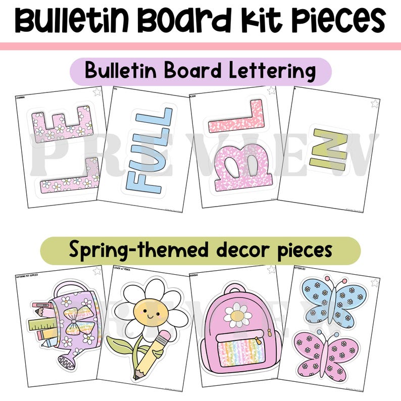 Spring Bulletin Board Kit | Goose & Flower Classroom Decor (digital ...