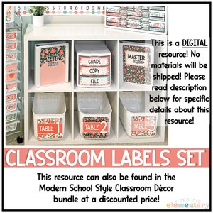 Modern School Style Editable Classroom Labels | Editable Labels Set ...