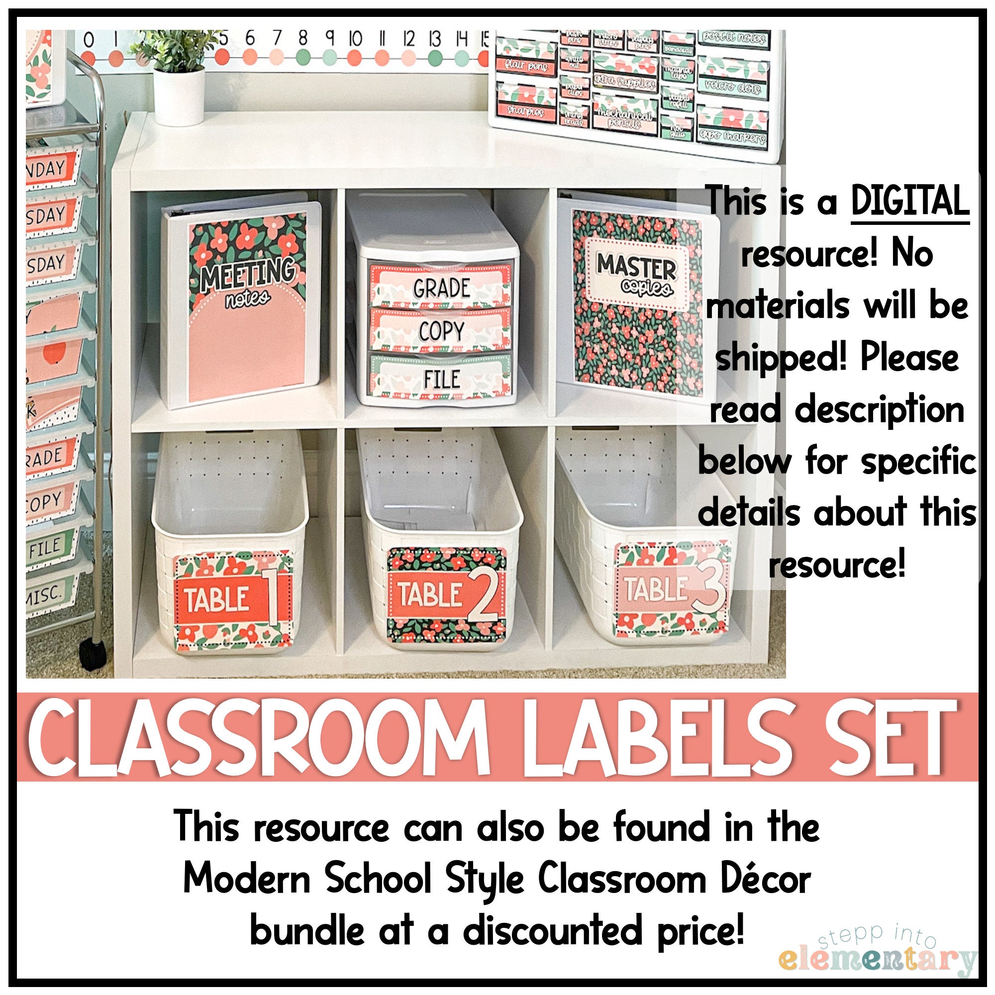 Modern School Style Editable Classroom Labels Editable - Etsy